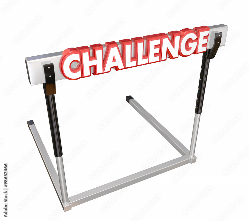 Challenge Hurdle 3d Word Problem Overcome Achieve Goal Stock ...