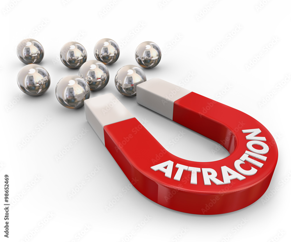 Attraction Red Magnet Pulling Drawing Metal Ball Bearings ilustração do ...