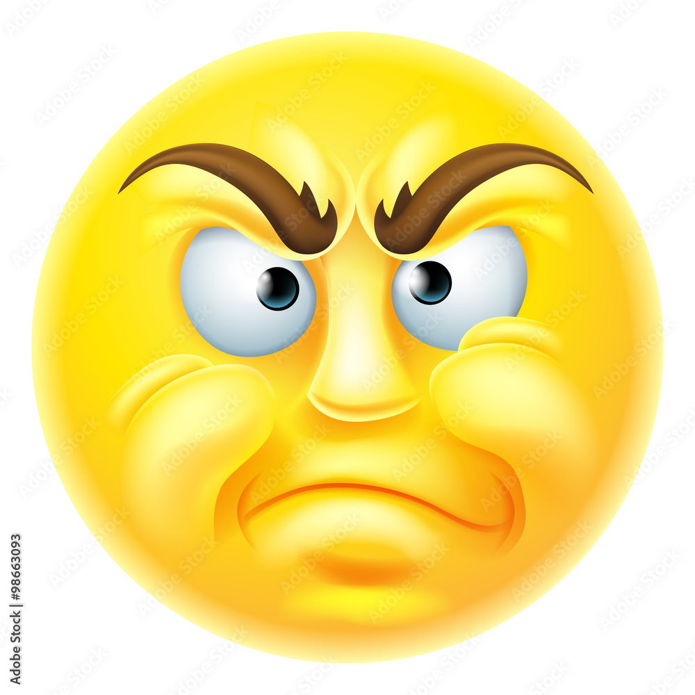 Angry or Disapproving Emoticon Emoji Stock Vector | Adobe Stock