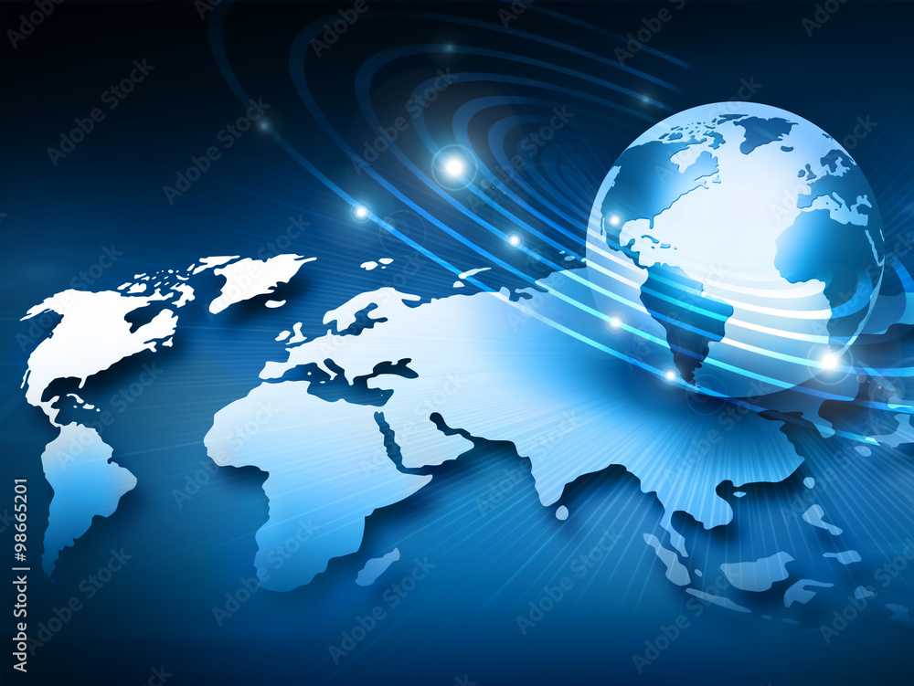 Best Internet Concept of global business. Globe, glowing lines on ...