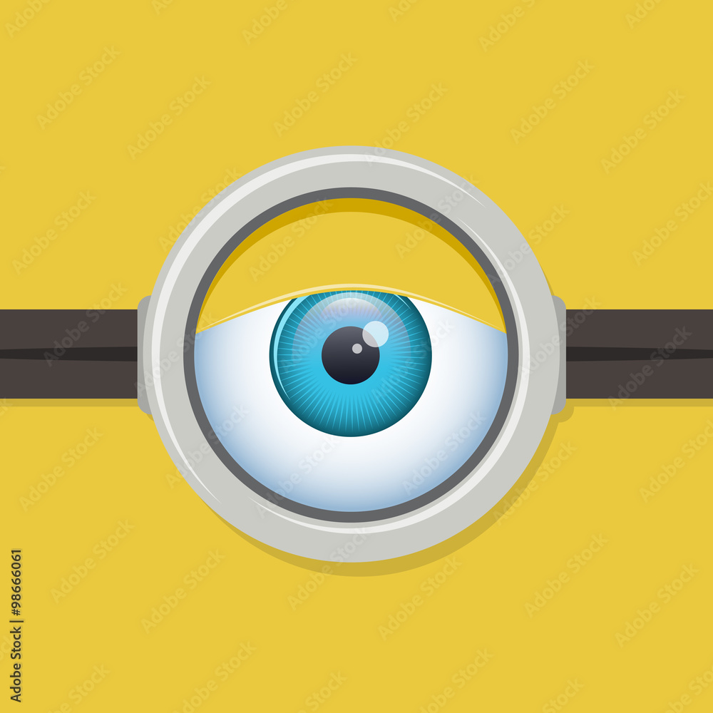Cartoon one eye glasses or goggles eye. Vector character Stock Vector ...