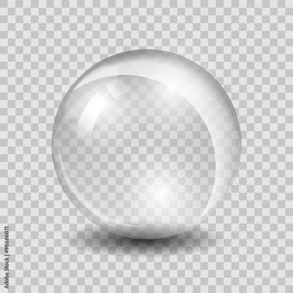 White transparent vector glass sphere Stock Vector | Adobe Stock