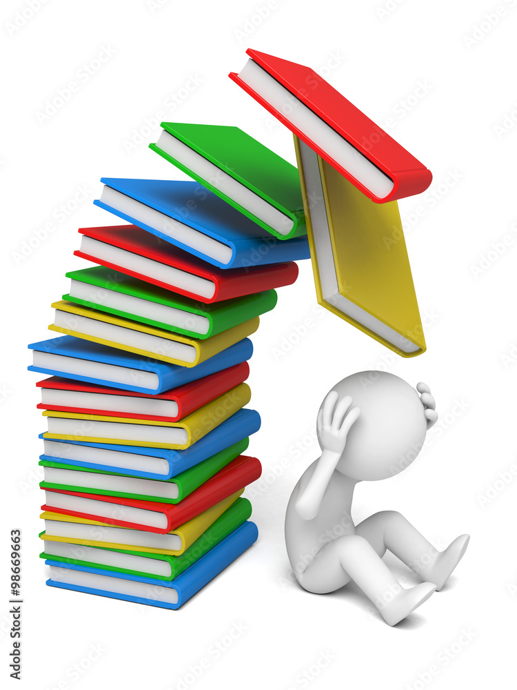 The 3D guy’s academic pressure is very big Stock Illustration | Adobe Stock