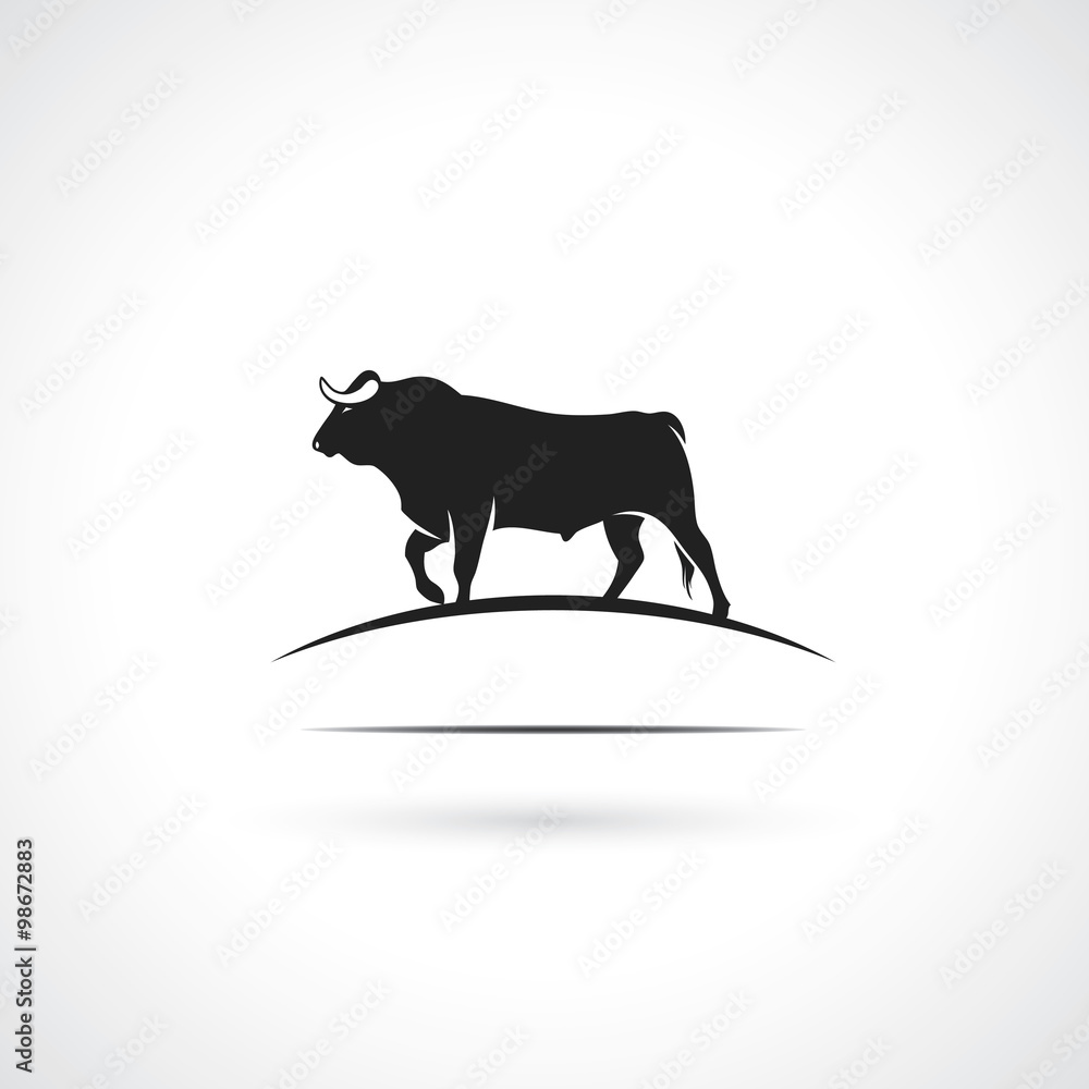 Black bull symbol Stock Vector | Adobe Stock