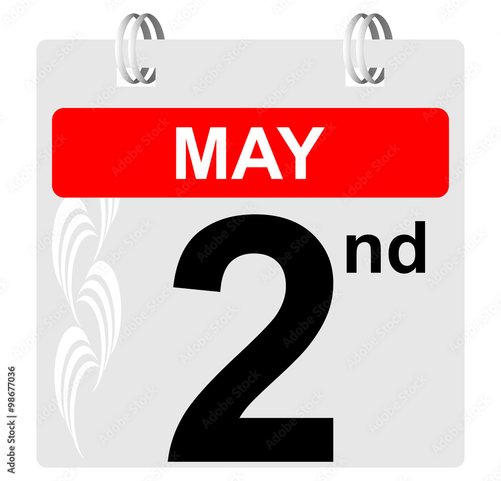 2nd may calendar with ornament Stock Vector | Adobe Stock
