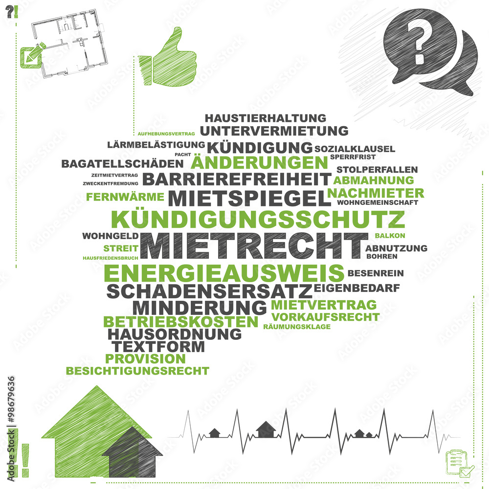 Mietrecht | Word Cloud Stock-Vektorgrafik | Adobe Stock