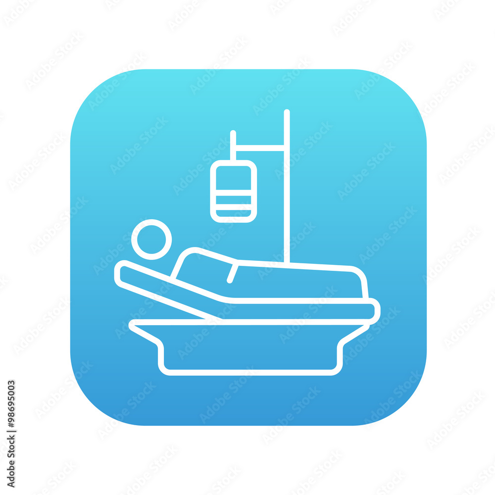 Patient lying on bed line icon. Stock Vector | Adobe Stock