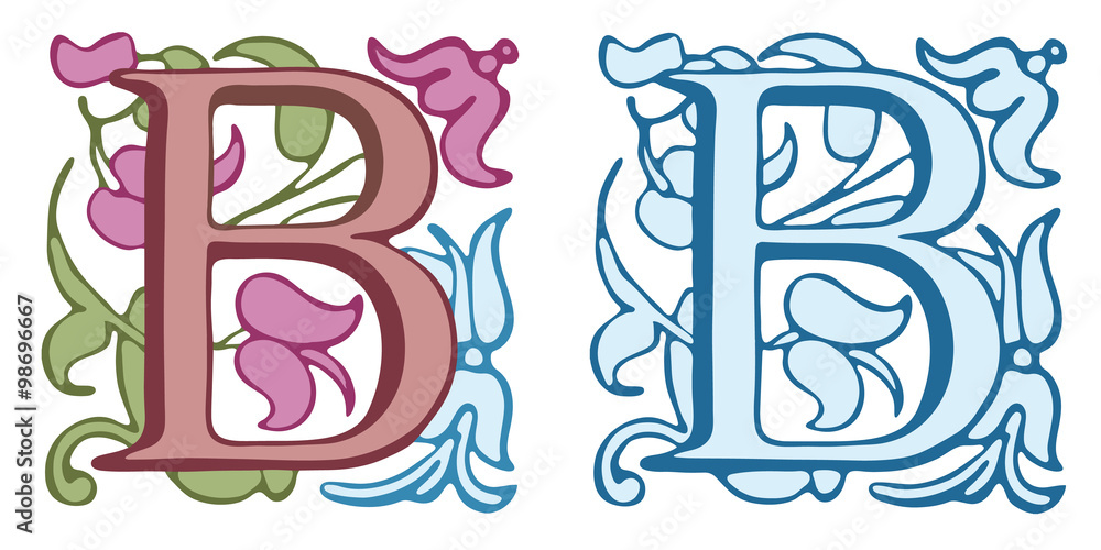 Vintage initials letter B. Stock Vector | Adobe Stock