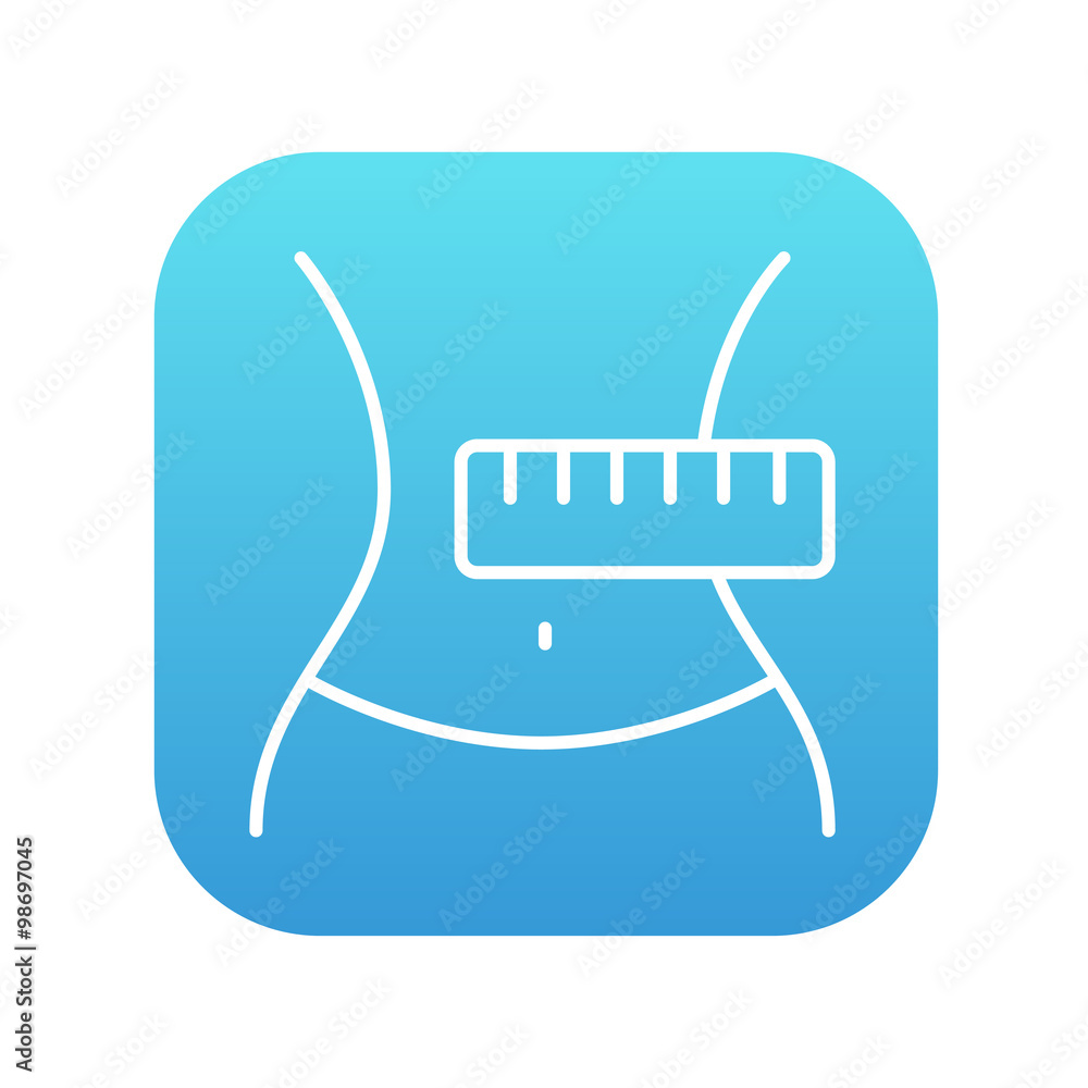 Waist with measuring tape line icon. Stock-Vektorgrafik | Adobe Stock