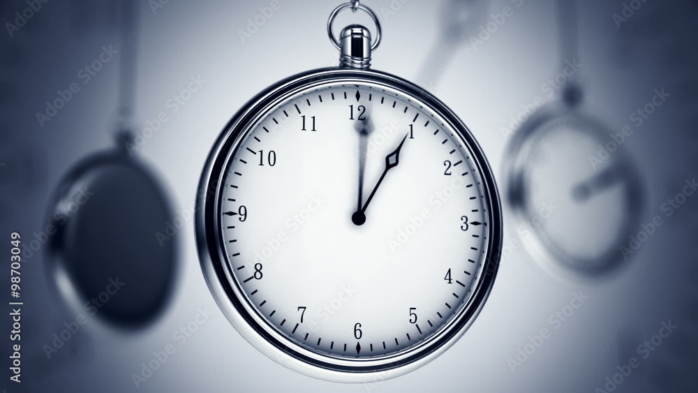 Animation of a modern clock with the fast turning hand of clock ...