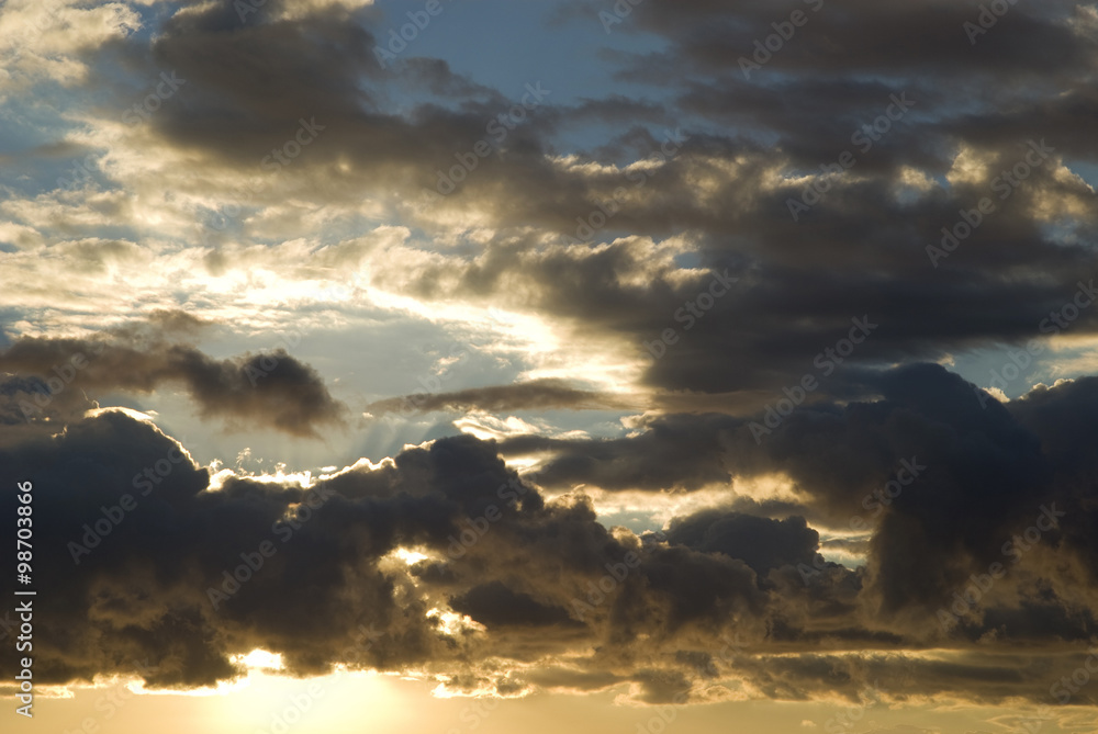 Dramatic stormy sky before dawn Stock Photo | Adobe Stock