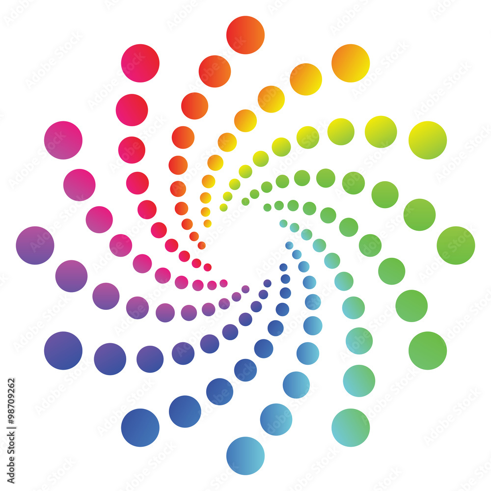 Circular spectrum pattern on white background. Stock Vector | Adobe Stock
