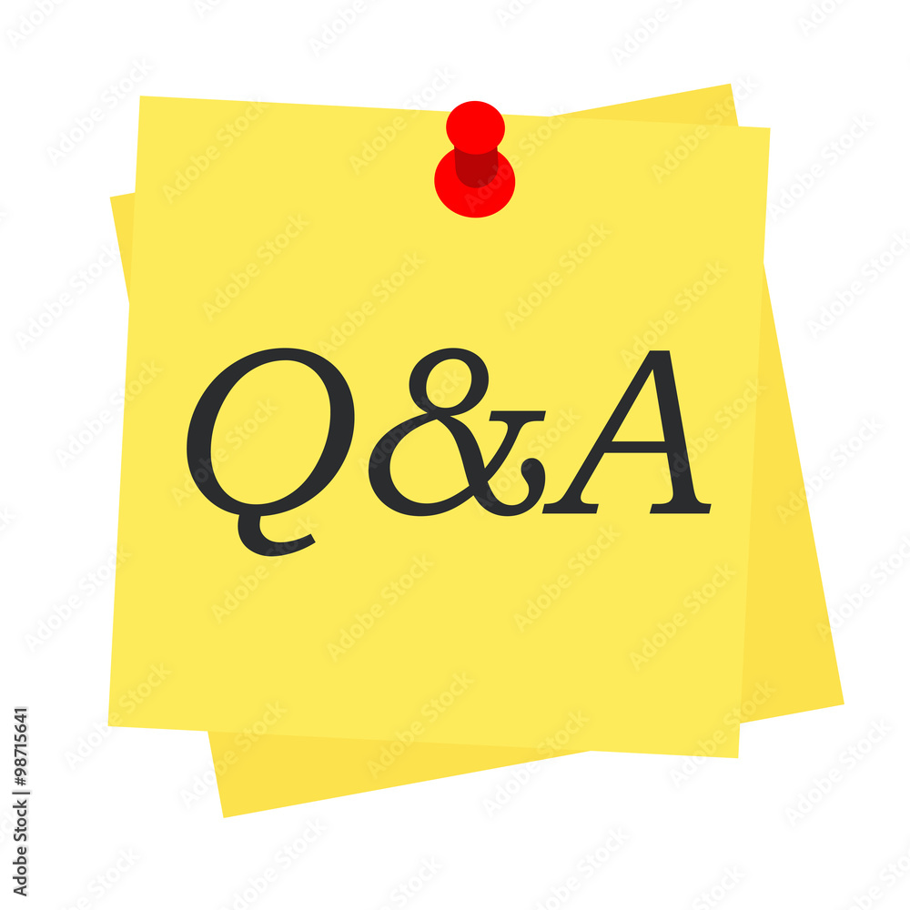 Icono plano Post-it con Q&A Stock Illustration | Adobe Stock