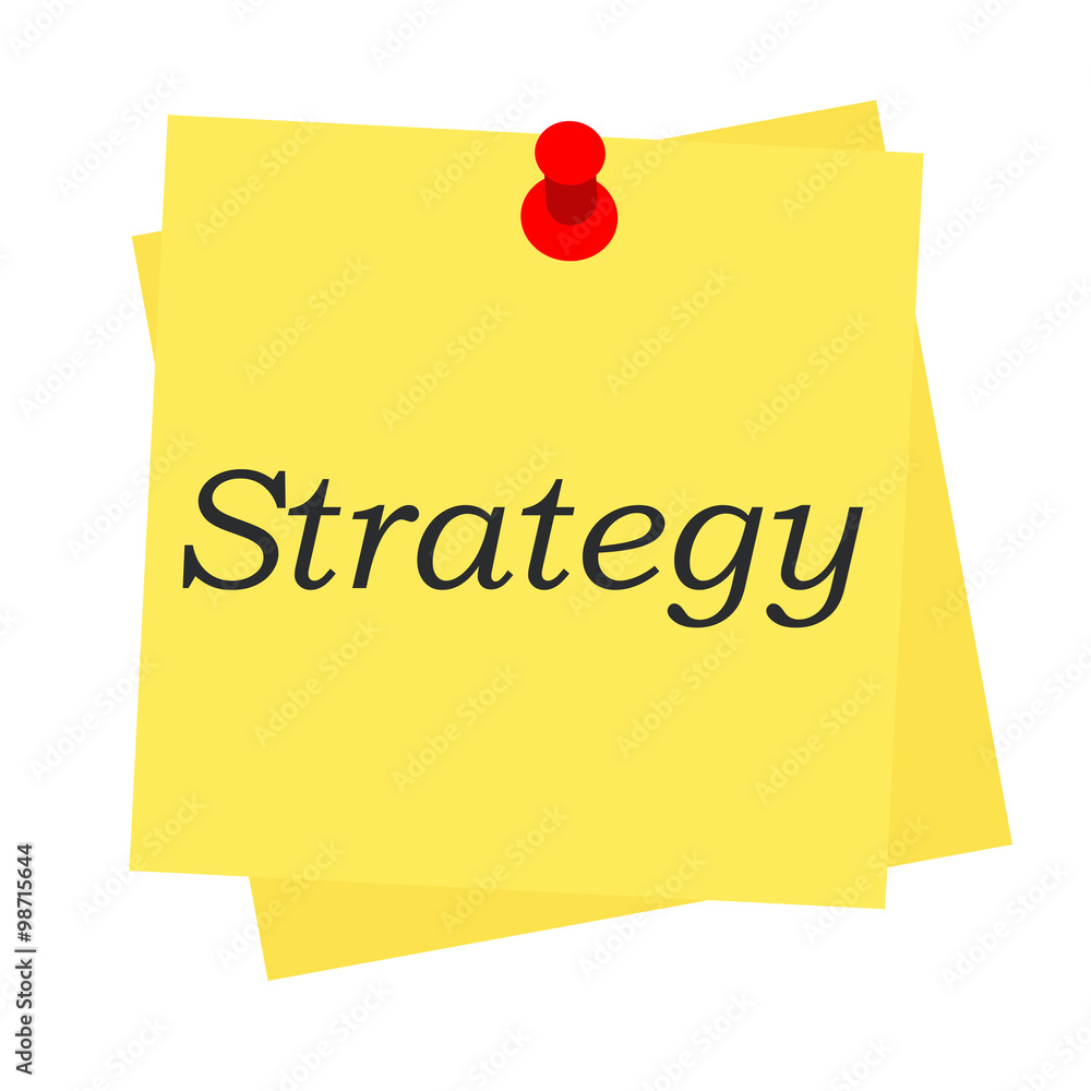 Icono plano Post-it con STRATEGY Stock Illustration | Adobe Stock