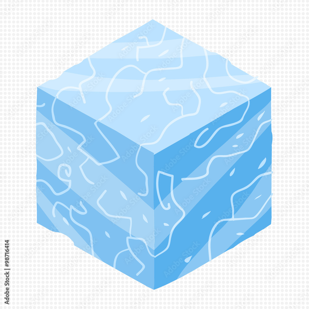 Cartoon Isometric ice game brick cube. Stock Vector | Adobe Stock