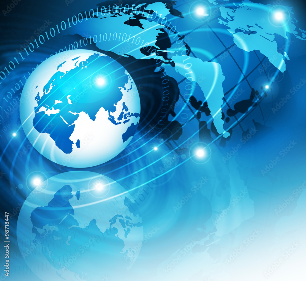 Best Internet Concept of global business. Globe, glowing lines on ...