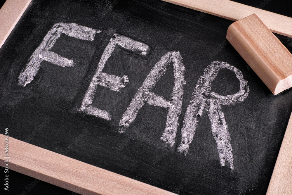 Word Fear on chalkboard Stock Photo | Adobe Stock