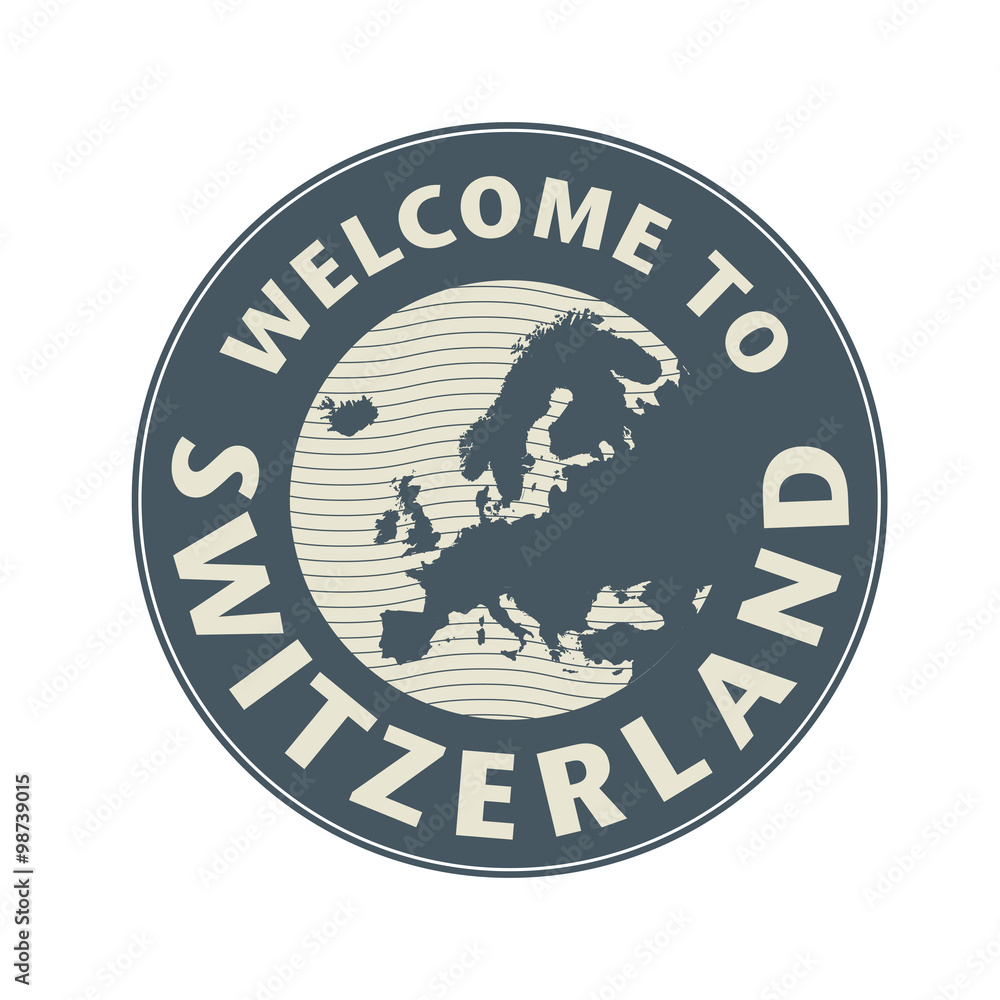Emblem or stamp with text Welcome to Switzerland Stock-Vektorgrafik ...