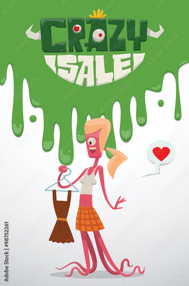 Vector advertising flyer with green slime on top, and with cartoon ...