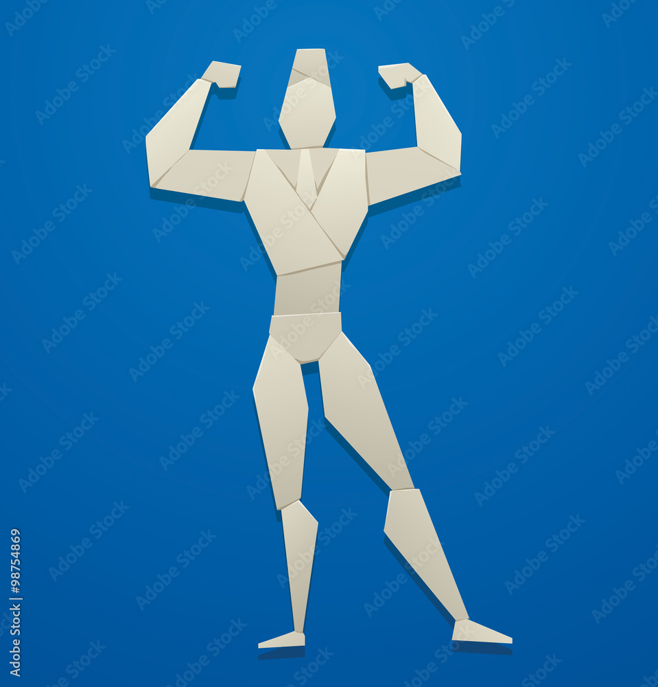 Vector Paper businessman in costume, origami style. Cartoon image of a ...