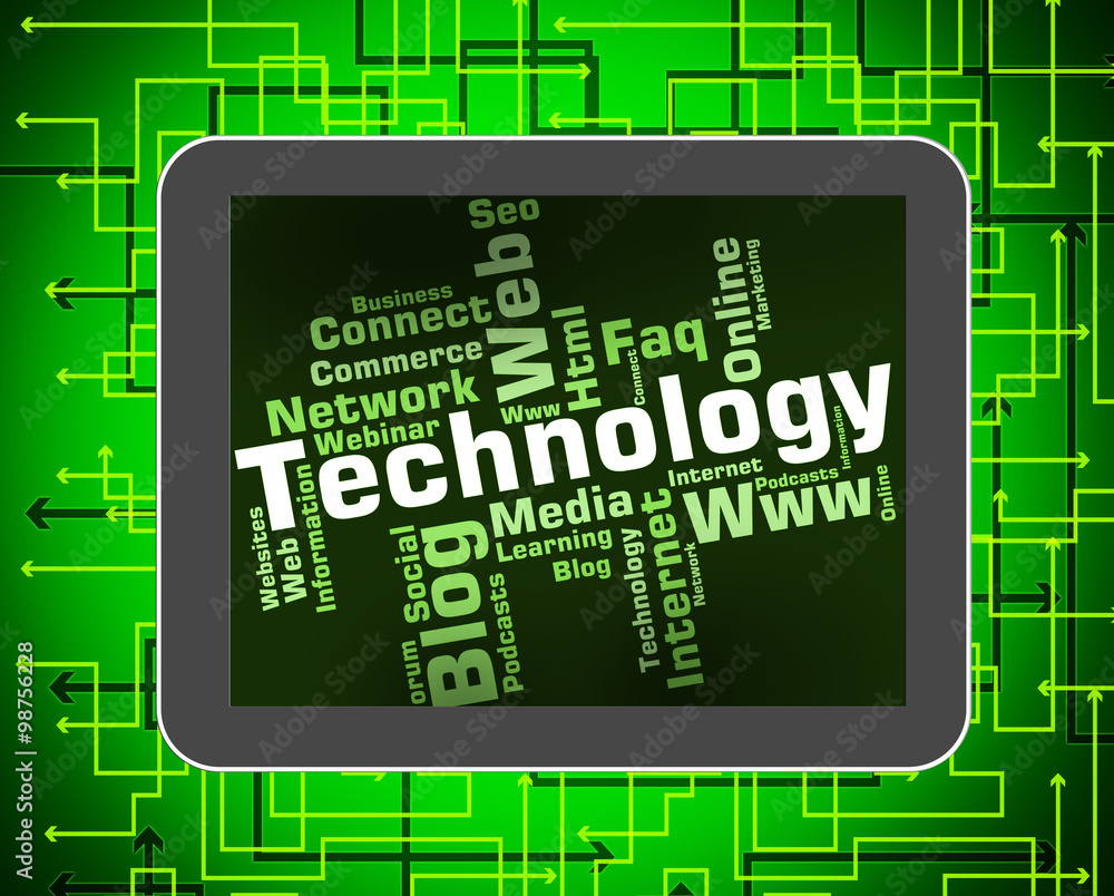 Technology Word Shows Digital Technologies And High-Tech Stock ...
