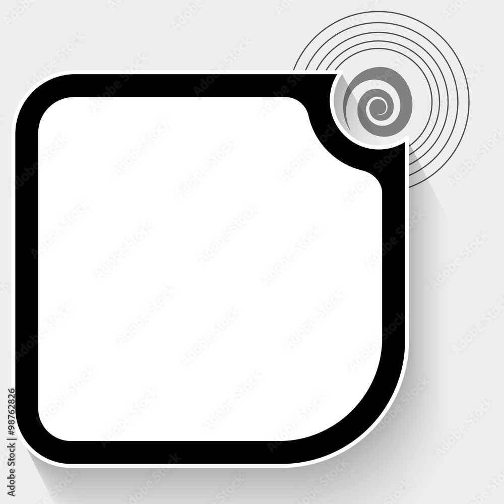 Black text box for your text and spiral symbol Stock Vector | Adobe Stock