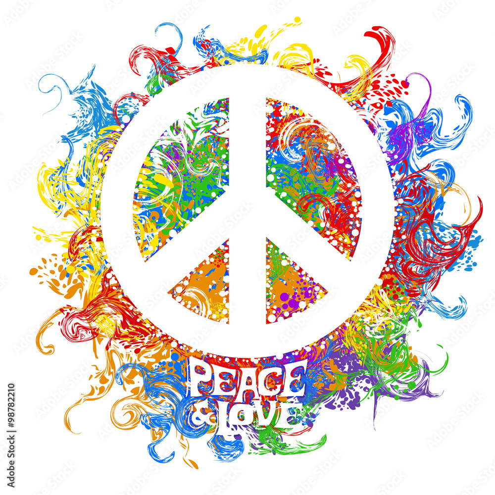 retro hippie symbol Stock Vector | Adobe Stock