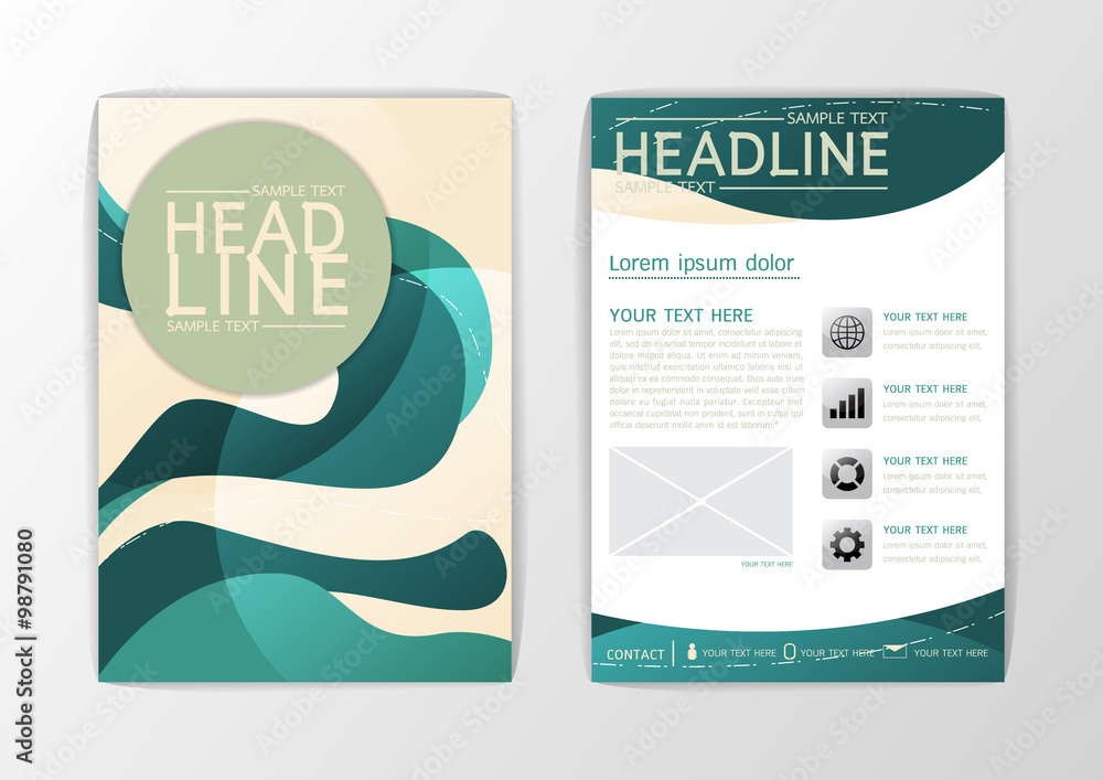 Abstract curve Brochure design Flyer Template, Booklet-Vector Stock ...