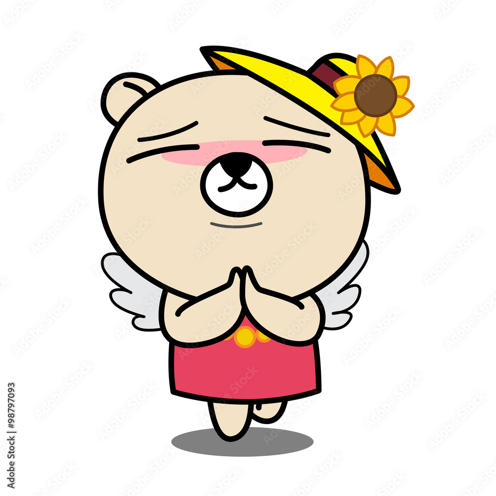 Cute Fairy bear cartoon Vector illustration Stock Vector | Adobe Stock