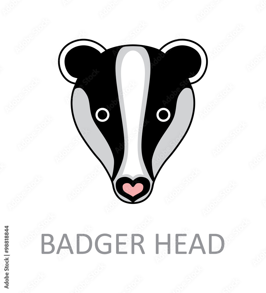 Badger face - design template. Stock Vector | Adobe Stock