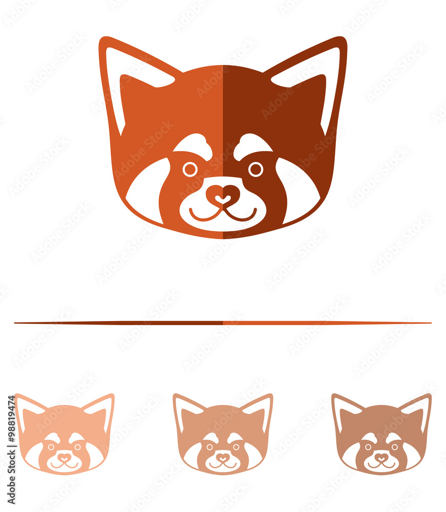 Red panda head - design template. Stock Vector | Adobe Stock
