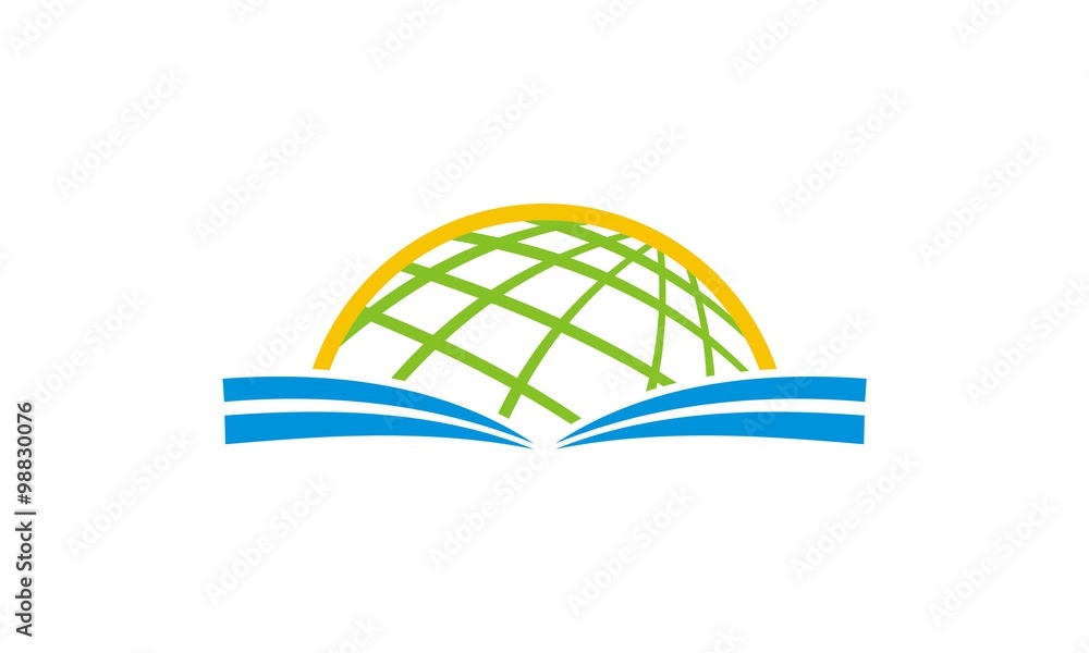 open book world knowledge logo Stock Vector | Adobe Stock