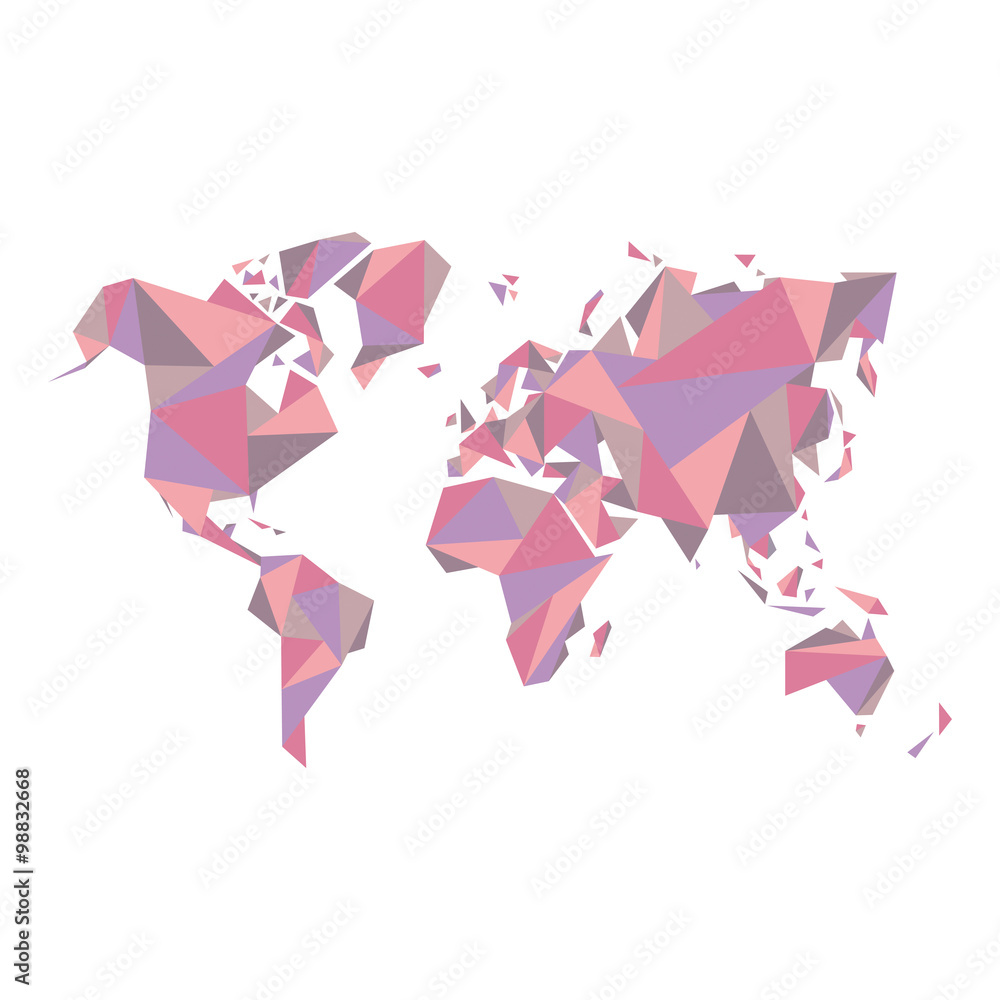 Abstract world map - vector illustration - Geometric Structure in ...
