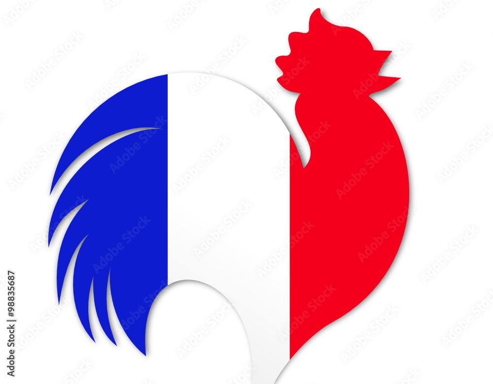coq france drapeau bleu blanc rouge Stock Vector | Adobe Stock