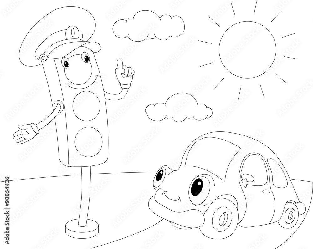 Kids Coloring Pages Traffic Lights