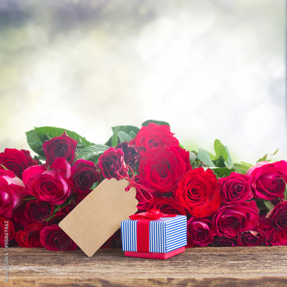 Border of red roses Stock Photo | Adobe Stock