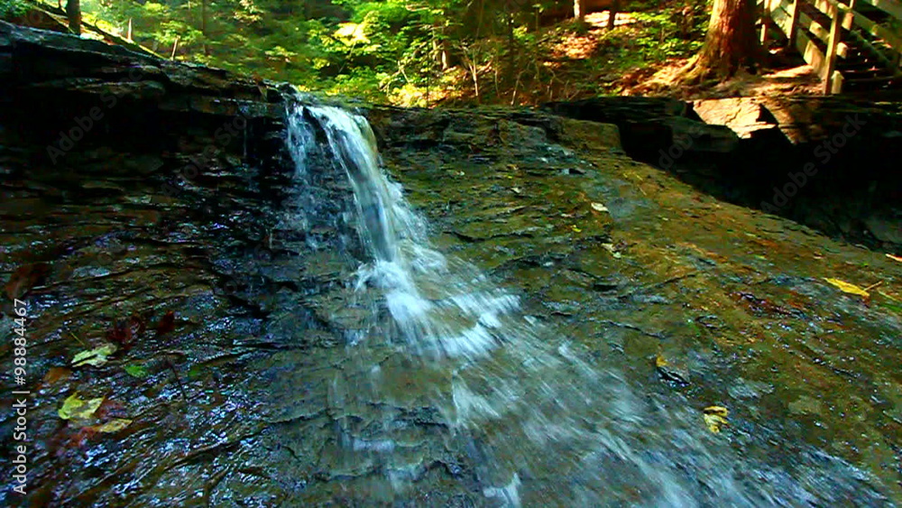 Silver Cascade Falls is located in a deep canyon of Shades State Park ...