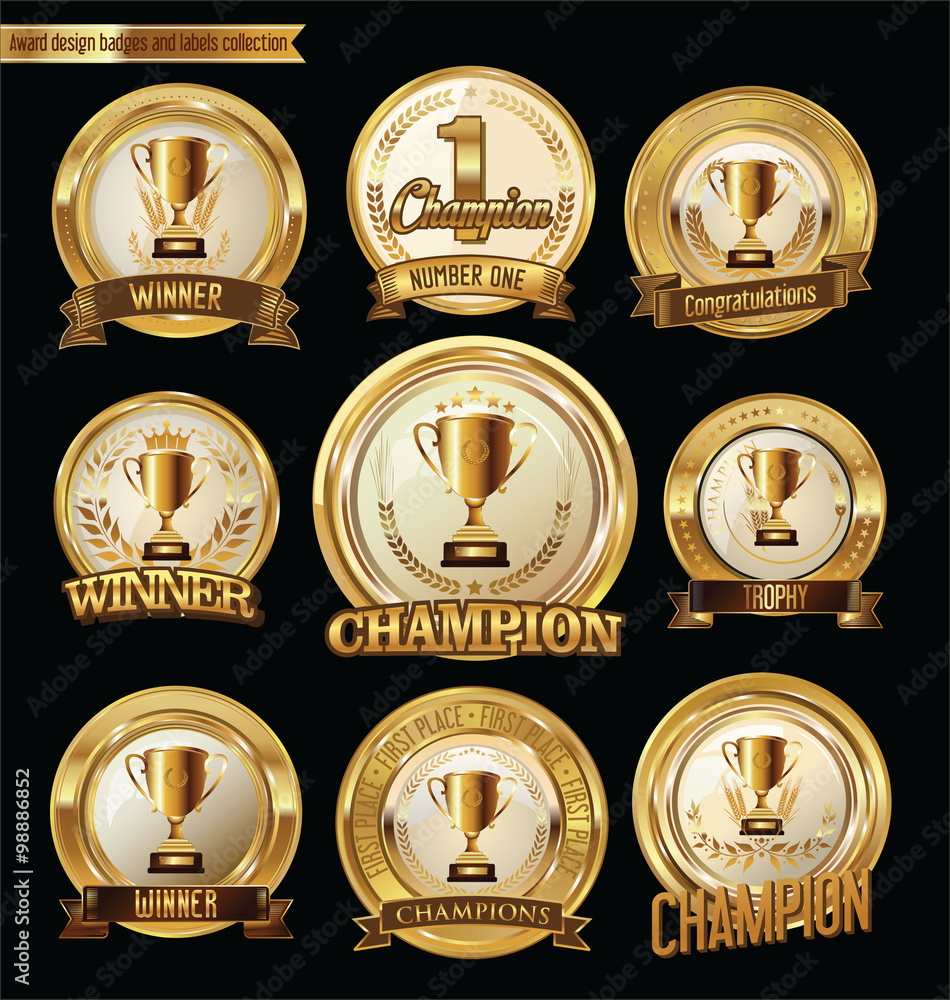 Award design badges and labels collection Stock Vector | Adobe Stock