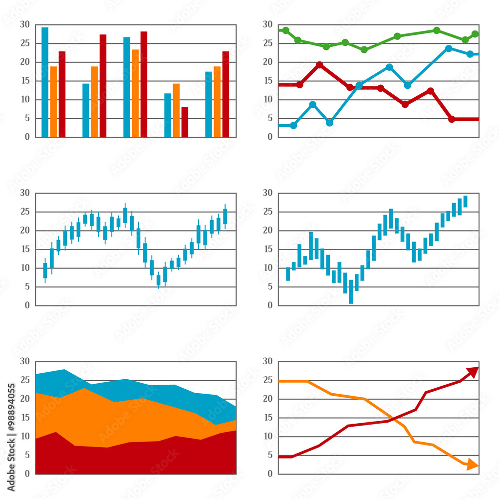 Set of diagrams, business histogram Stock Vector | Adobe Stock