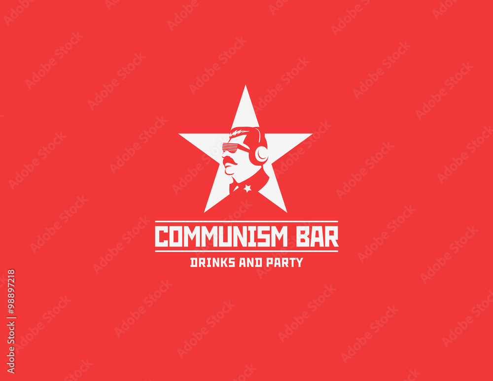 Communism style logo restaurant bar Stock Vector | Adobe Stock