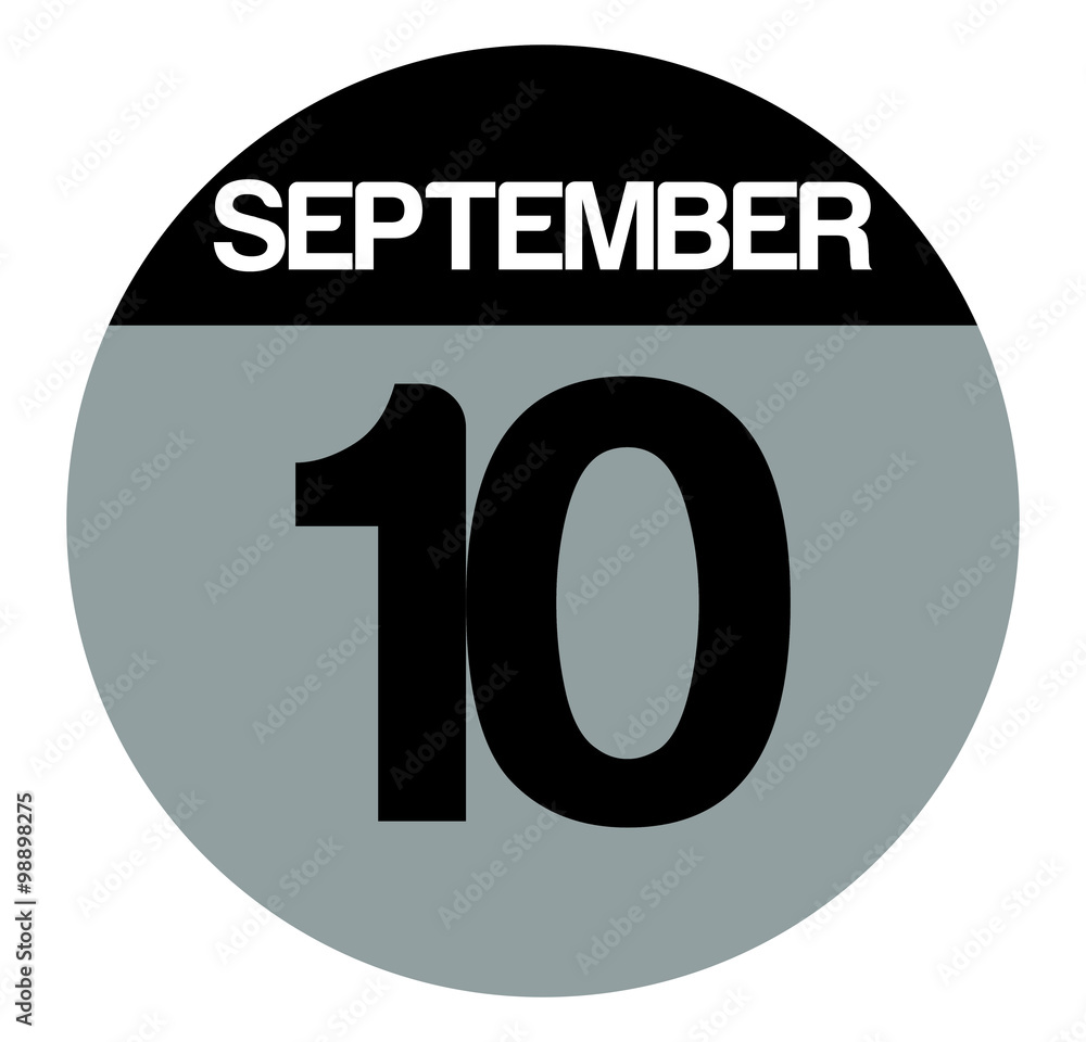 10 september calendar circle Stock Vector | Adobe Stock