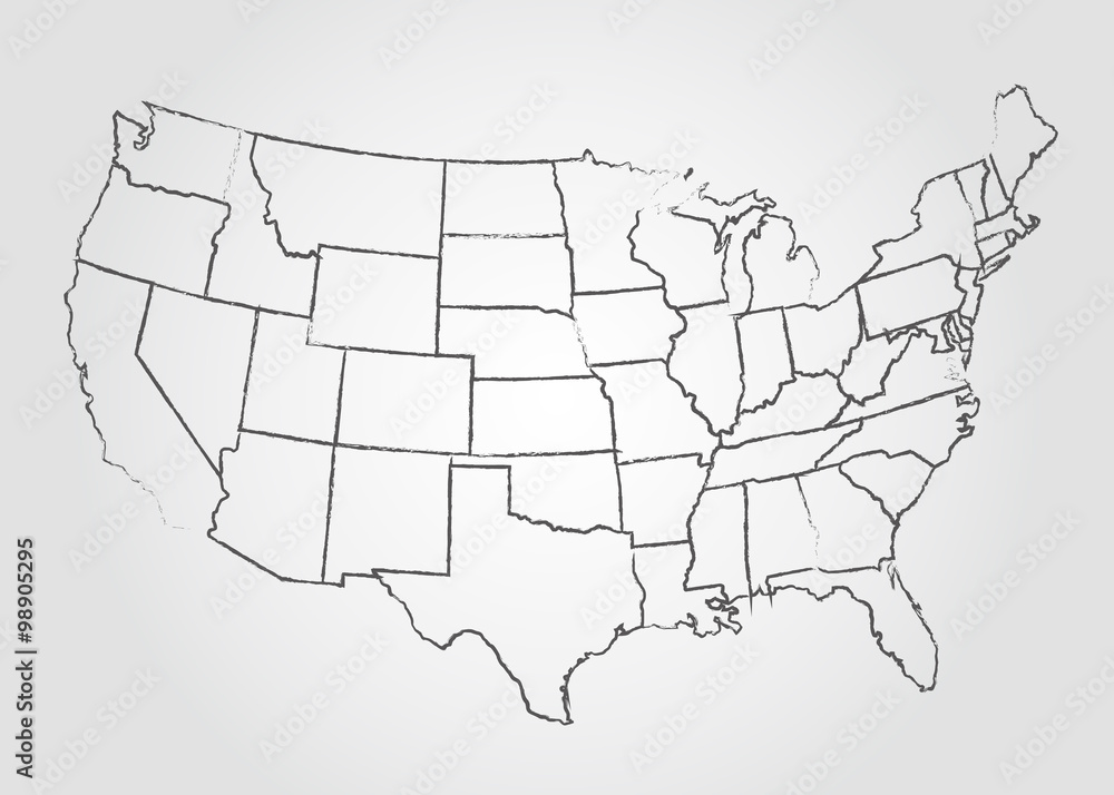 Usa Map Outline Sketch
