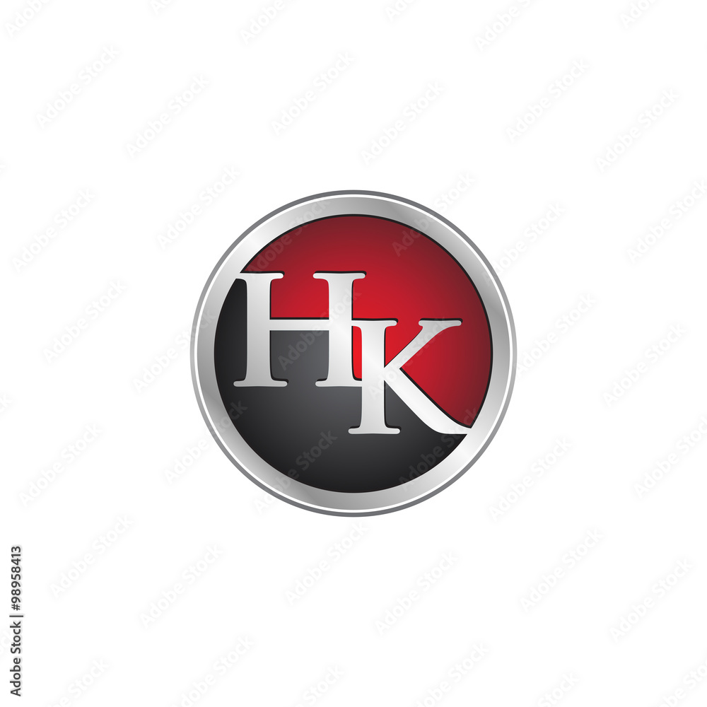 HK initial circle logo red Stock Vector | Adobe Stock