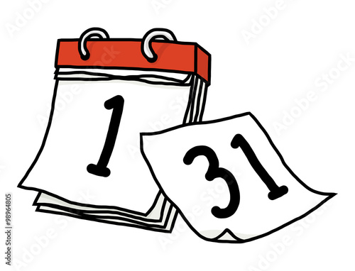 Newyear calendar / cartoon vector and illustration, hand drawn style ...