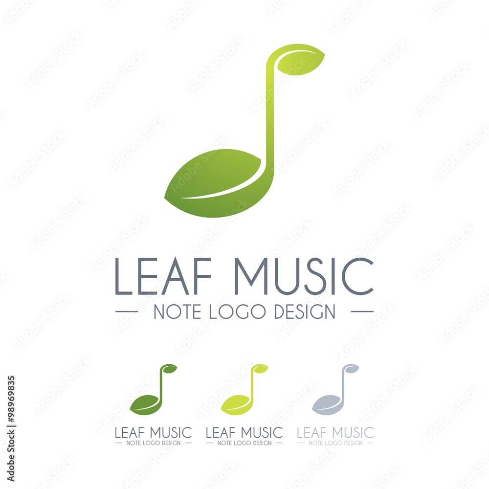 Note, Music, Song, Leaf Design Logo Vector Stock Vector | Adobe Stock