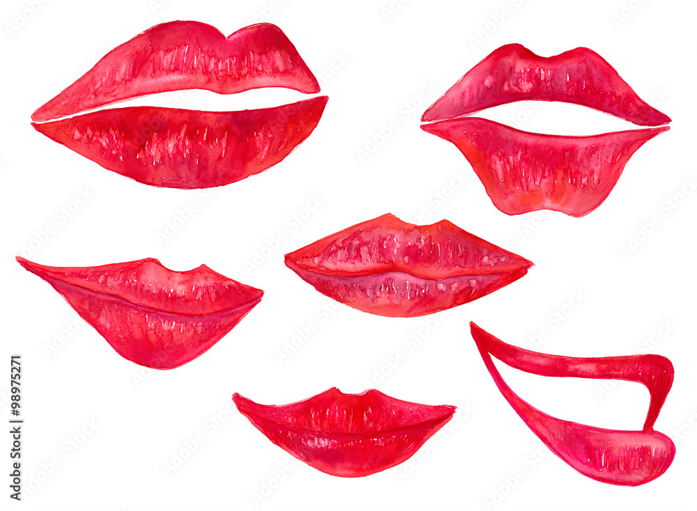 Sexy Lips. Beauty Red Lips . Sensual Open Mouth. lipstick or Lip gloss ...