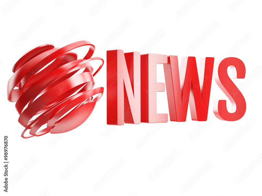 red news logo with abstract globe isolated on white background Stock ...