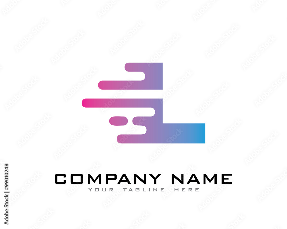 Letter L Modern Fast Motion Effect Logo Stock Vector | Adobe Stock