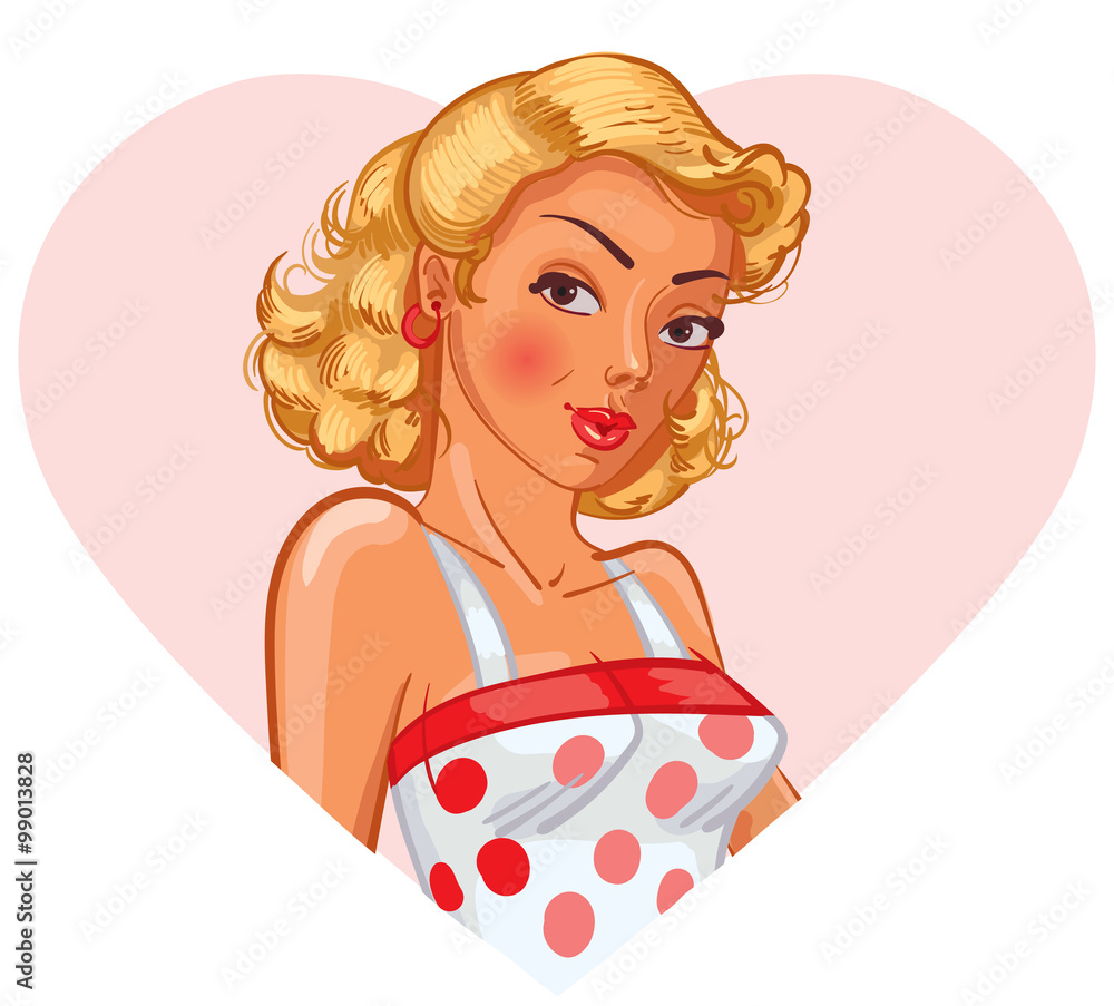 Sexy Pin Up Girl Cartoon