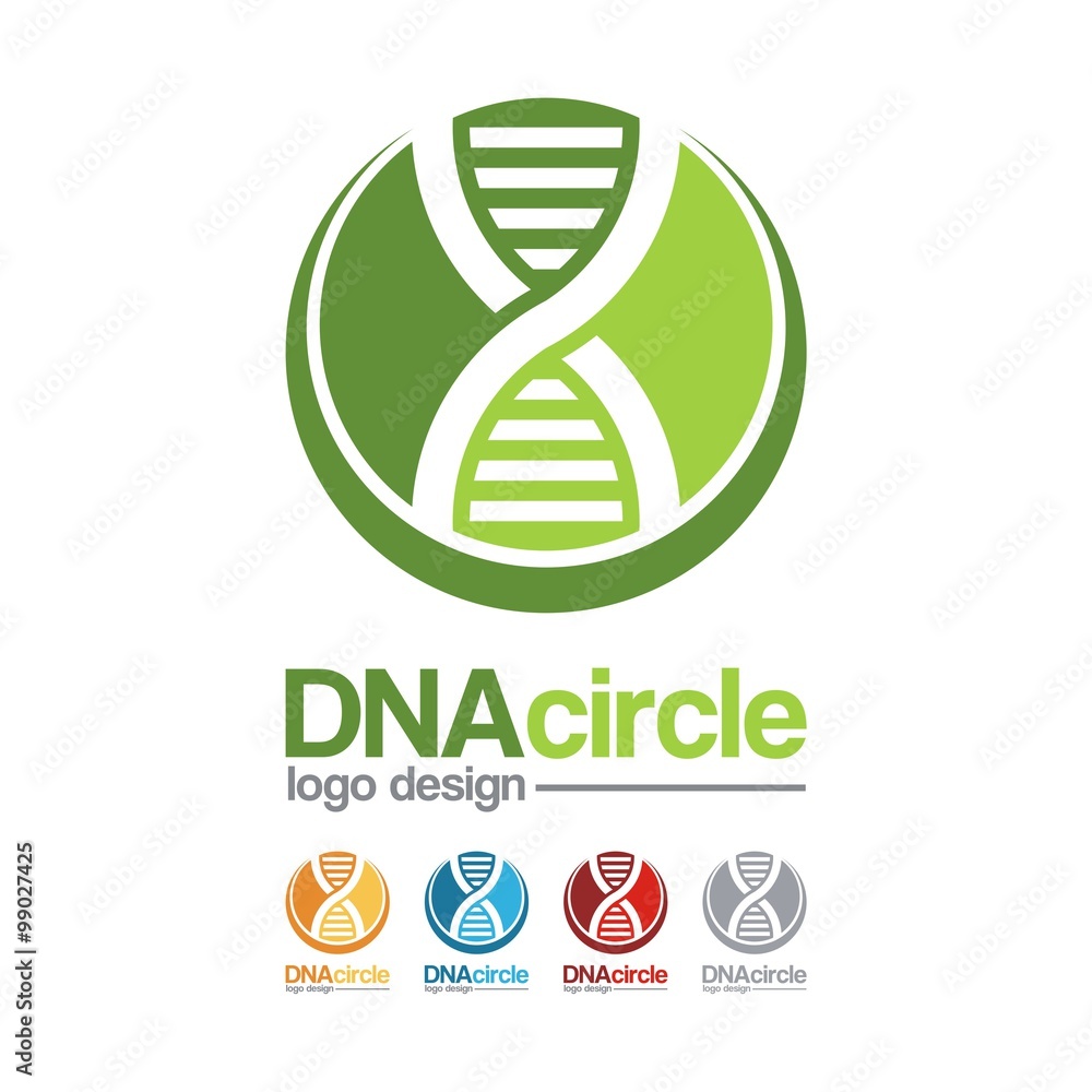 DNA Logo-Crescent DNA Circle Design Logo Vector Stock Vector | Adobe Stock